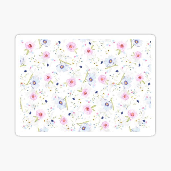 "ILLUSTRATED DESIGN OF FLOWERS WITH WHITE BACKGROUND" Sticker by ...