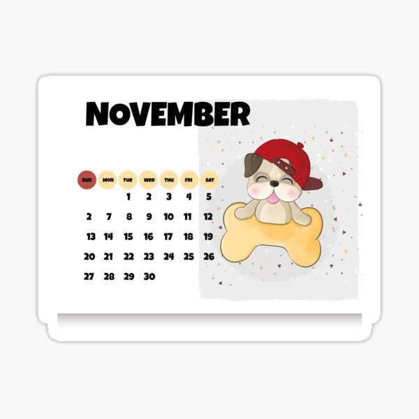 "november 2022 Mini Month calendar for bullet journal planner" Sticker ...