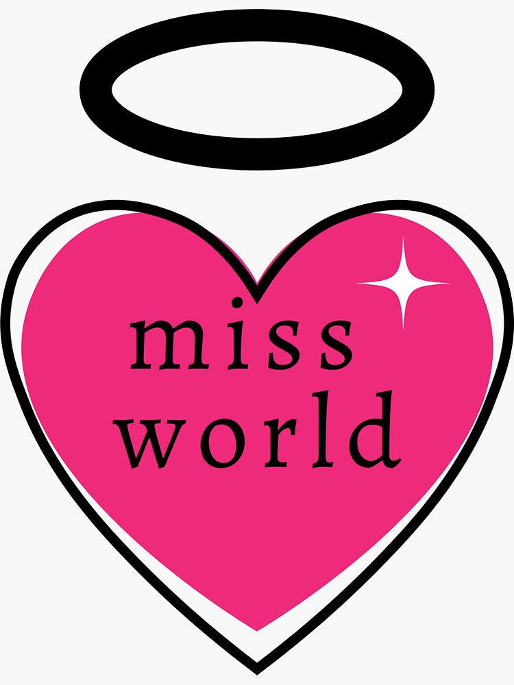 "MISS WORLD HEART & HALO - HOLE" Sticker for Sale by brookeiscooler ...