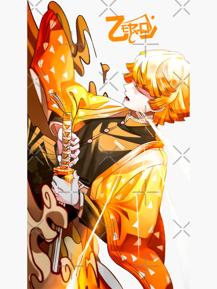 "Funny Demon Slayer Zenitsu Agatsuma Quotes design cool" Sticker by ...