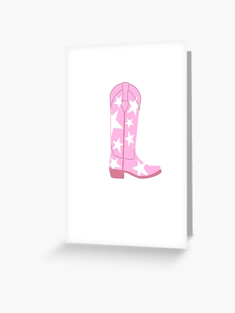 "light pink cowgirl boot with stars" Greeting Card for Sale by ...