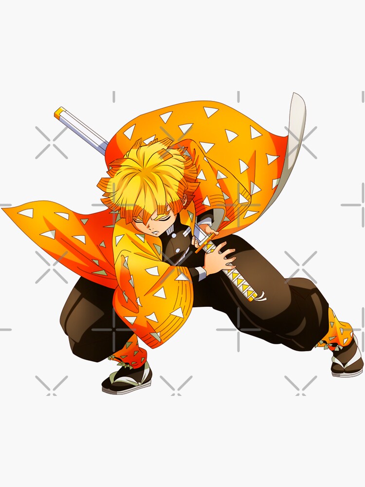 "Funny Demon Slayer Zenitsu Agatsuma Quotes design cool" Sticker by ...