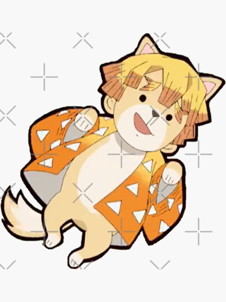 "Demon Slayer: Kimetsu no Yaiba - Zenitsu Puppy" Sticker by Catmander ...