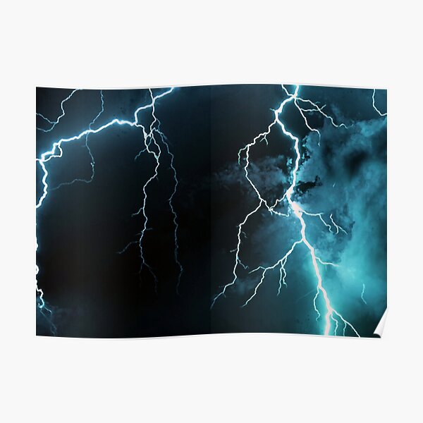 "Lightning Watercolour Artwork " Poster for Sale by Typeglyphs | Redbubble