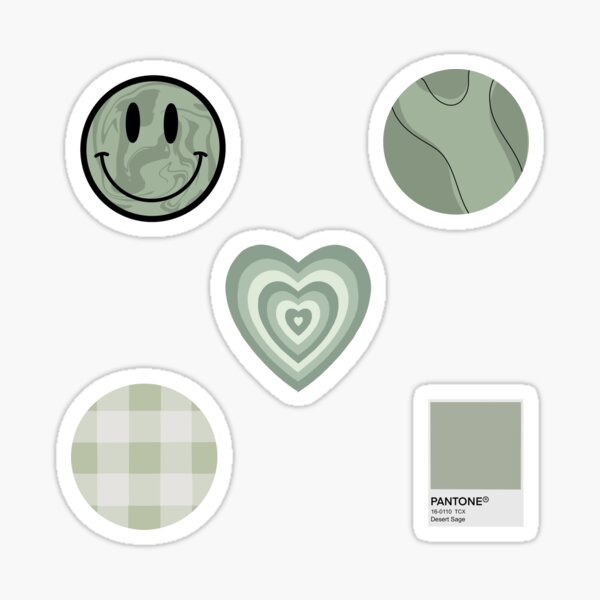 "Sage Green Sticker pack" Sticker for Sale by elle-dee-art | Redbubble