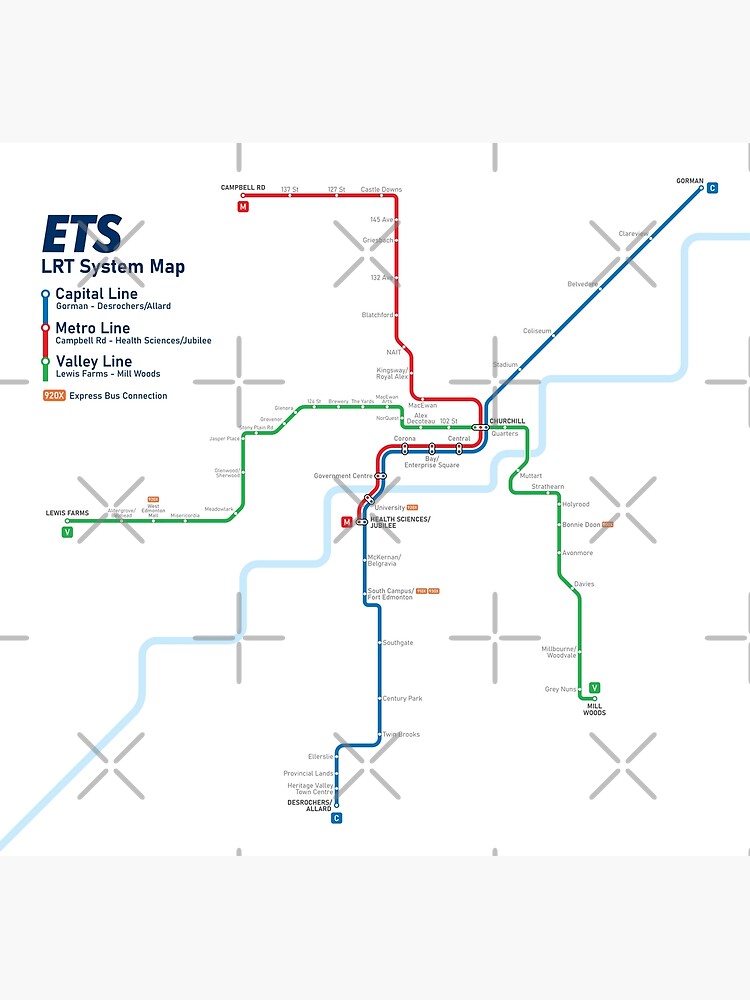 "Edmonton Light Rail Transit Map" Poster for Sale by whatchyyc | Redbubble