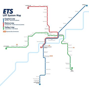 "Edmonton Light Rail Transit Map" Art Print for Sale by whatchyyc ...