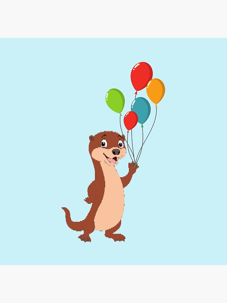 Lámina fotográfica «Nutria de mar con globos: nutria linda que vuela ...