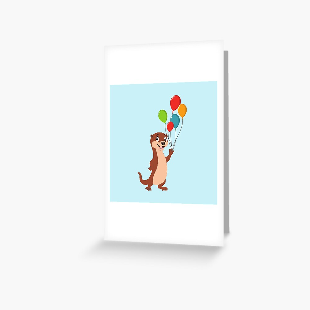 Tarjetas de felicitación «Nutria de mar con globos: nutria linda que ...