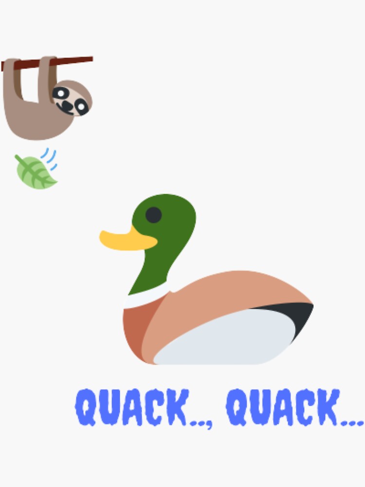 "Quack Quack DUCK with MONKEY" Sticker by Rummydesign | Redbubble
