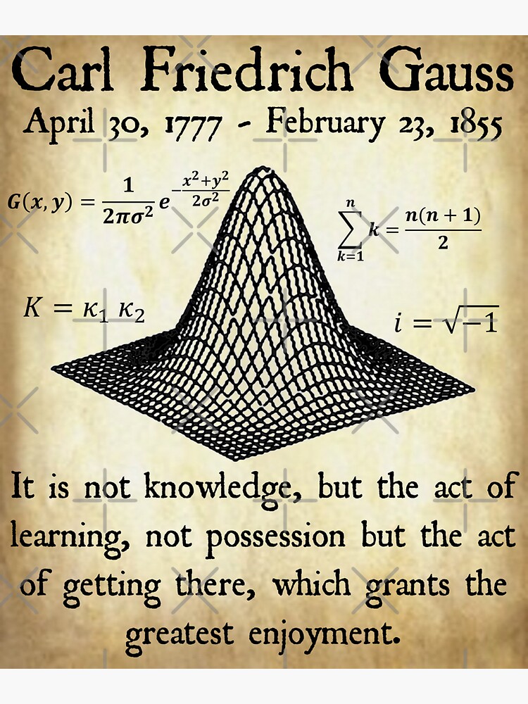 "Carl Friedrich Gauss Quote Learning is Greatest Enjoyment Vintage Math ...