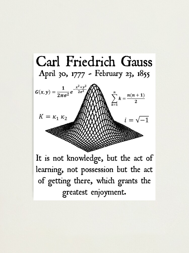 Impression photo « Citation de Carl Friedrich Gauss L'apprentissage est ...