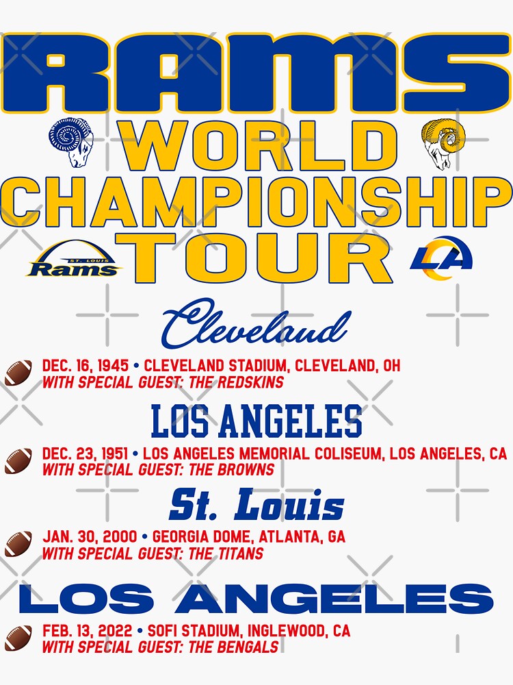 "Rams World Champs Tour - Poster" Sticker for Sale by Ramheart | Redbubble