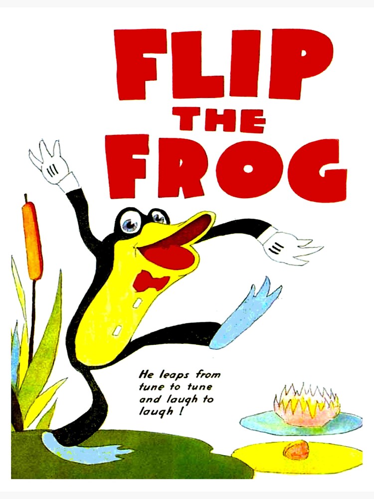 "FLIP The FROG : Vintage Cartoon Abstract Jumping Character Print ...