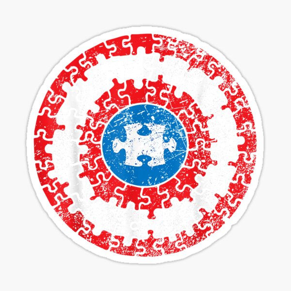 "Captain Autism Aspergers Awareness Superhero Puzzle Shield" Sticker by ...