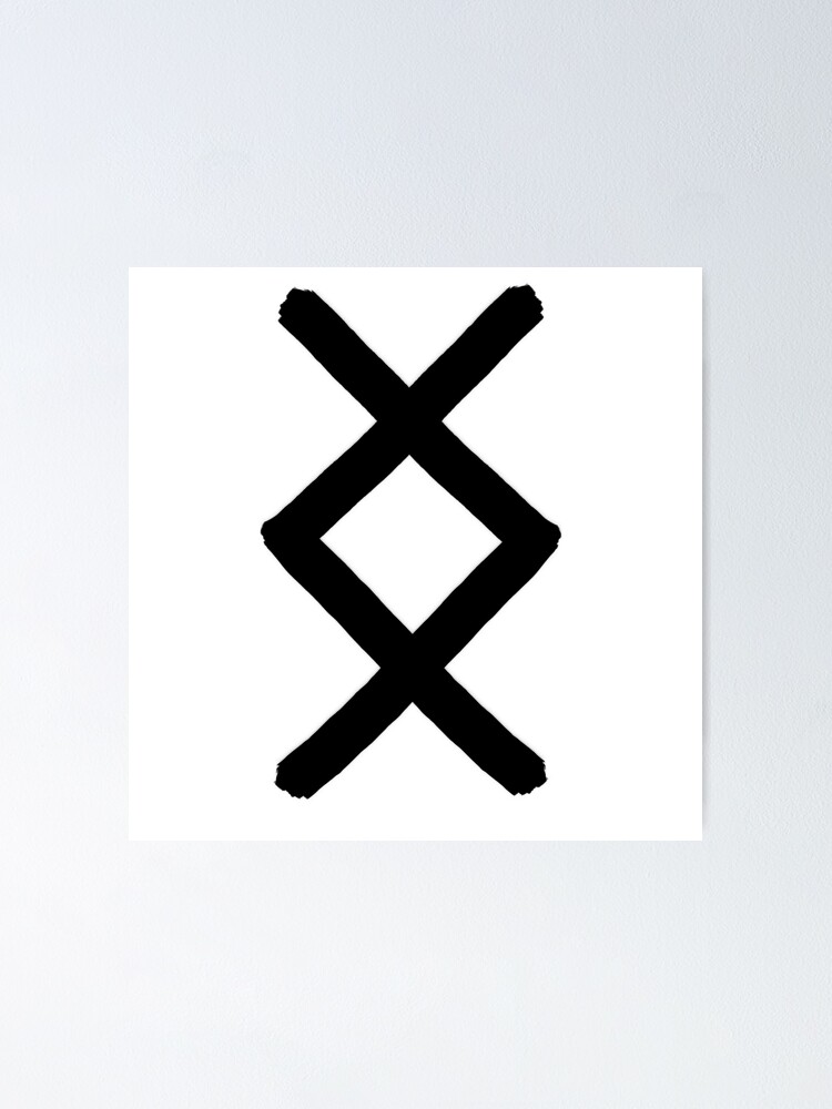 "Black Ingwaz Rune - Paintbrush - Anglo-Saxon version" Poster for Sale ...