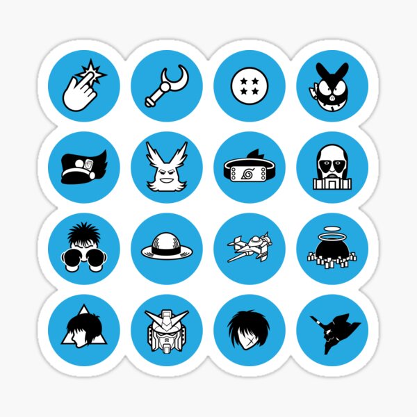 "Anime Icons" Sticker by manoystee | Redbubble