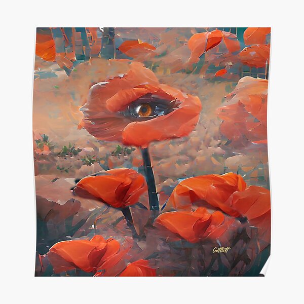 "Painting of poppies - Poppy flower - Eye - Surrealism - Poppies ...