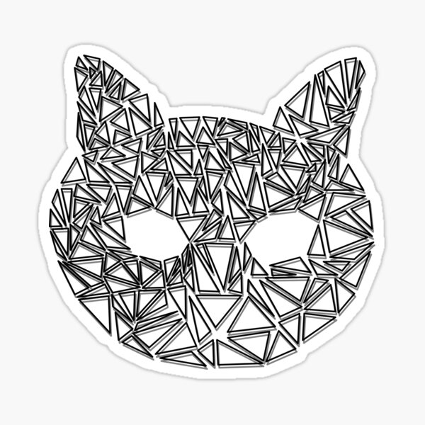 "Cat Wireframe Vaporware Style Mosaic" Sticker by Bagreki | Redbubble