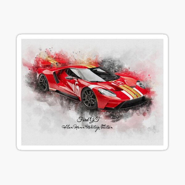 "Ford GT Alan Mann" Sticker by coolmathposters | Redbubble