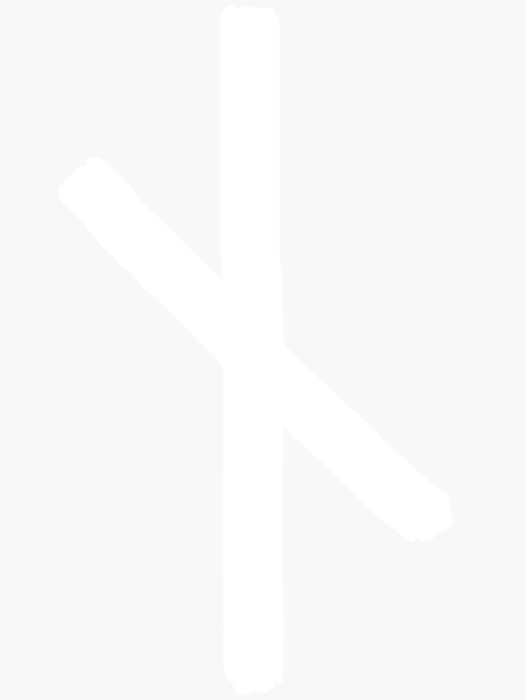 "White Naudiz Rune - Paintbrush" Sticker by Diverlier | Redbubble