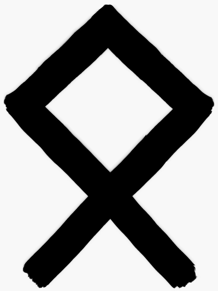 "Black Odal Rune - Paintbrush" Sticker for Sale by Diverlier | Redbubble