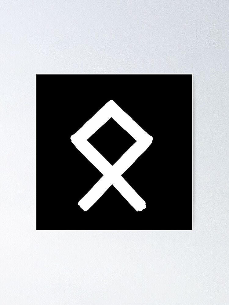 "White Odal Rune - Paintbrush" Poster for Sale by Diverlier | Redbubble