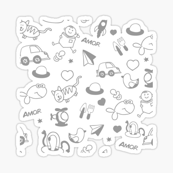 "Simple cartoon drawing " Sticker by muml | Redbubble