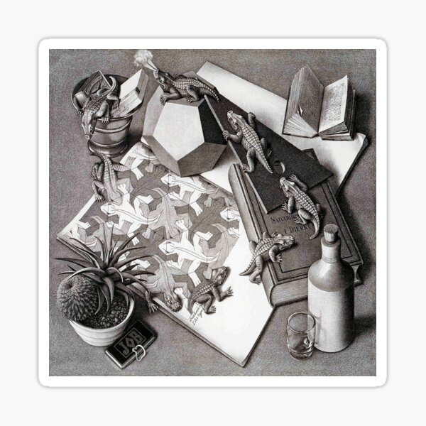 "Escher " Sticker by JayvoJadi876252 | Redbubble