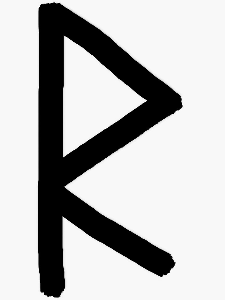 "Black Raido Rune - Paintbrush" Sticker by Diverlier | Redbubble