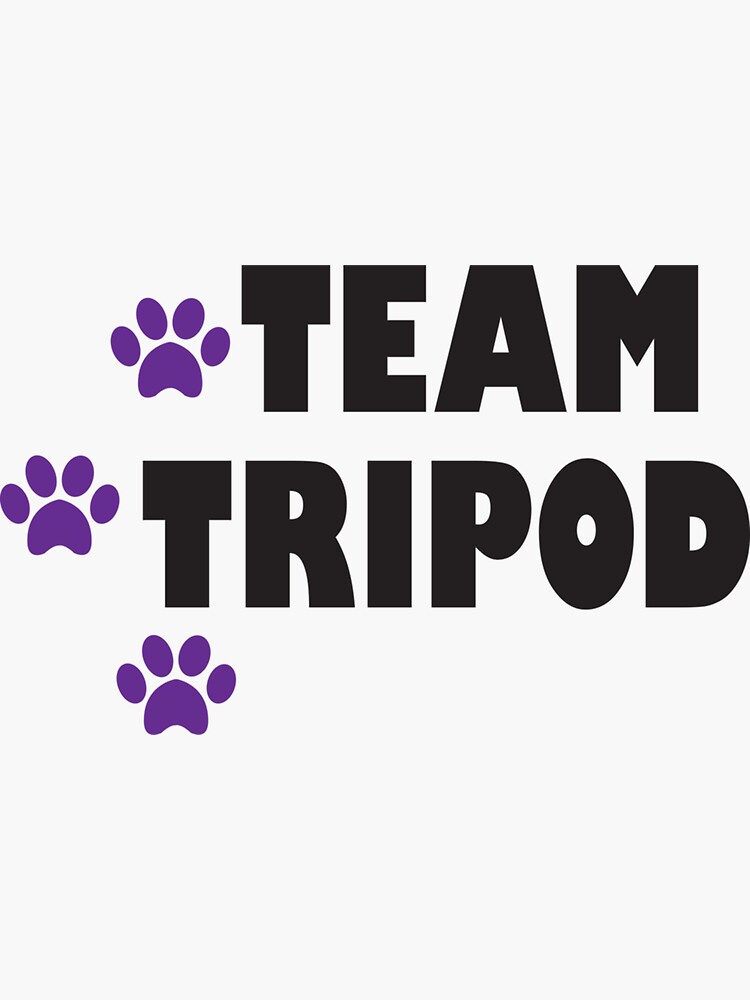 "Three Legged Pet, Team Tripod Sticker" Sticker by FabiandWasserle ...