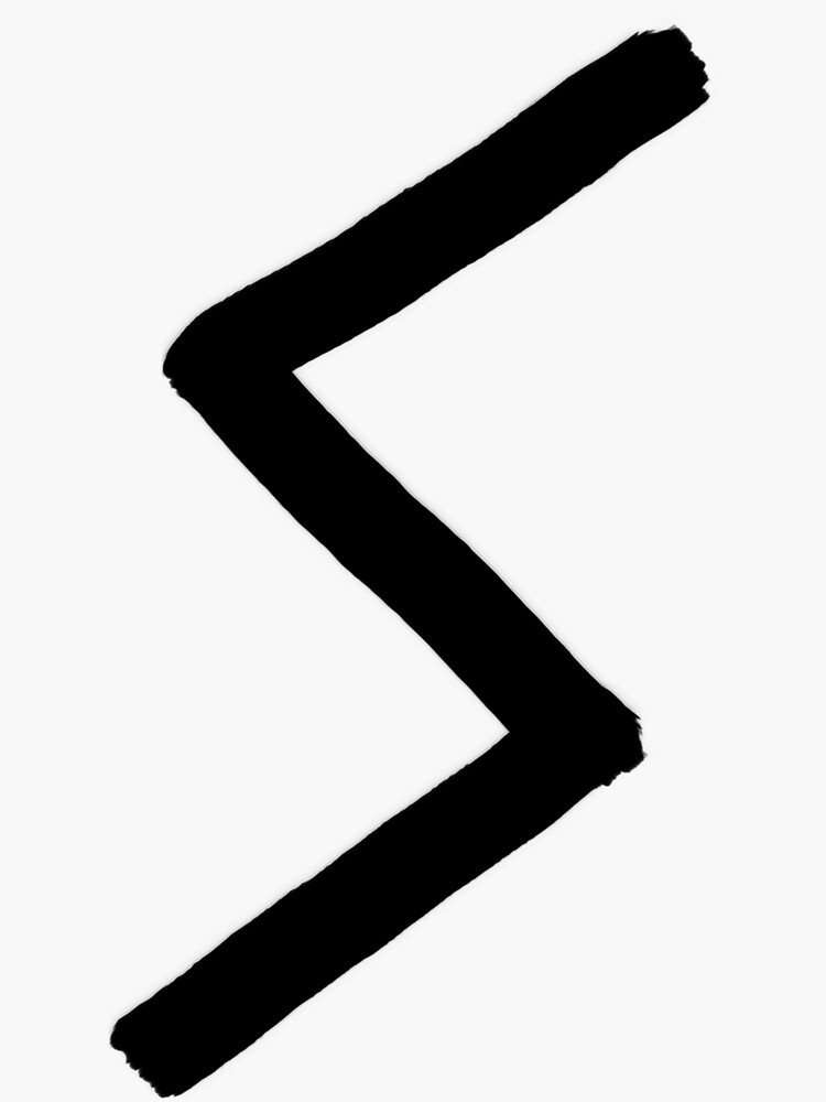 "Black Sowilo Rune - Paintbrush - Version 1" Sticker by Diverlier ...