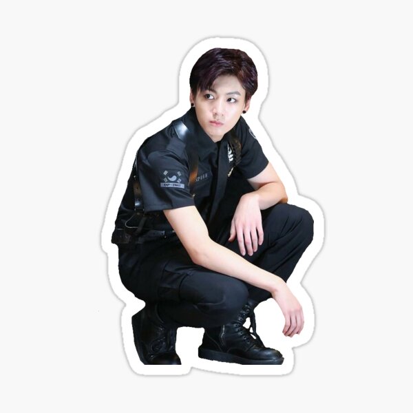 "Jungkook the Police Officer" Sticker by jellomaknae | Redbubble