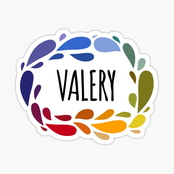 "Valery Name Cute Colorful Gift Named Valery" Sticker by kindxinn ...