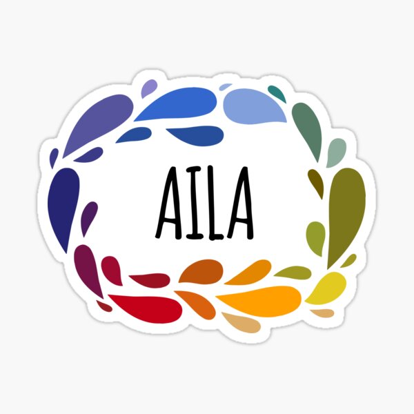 "Aila Name Cute Colorful Gift Named Aila" Sticker for Sale by kindxinn ...
