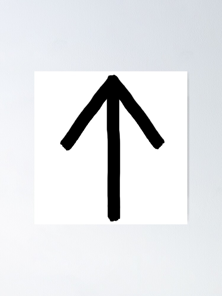 "Black Tiwaz Rune - Paintbrush" Poster for Sale by Diverlier | Redbubble