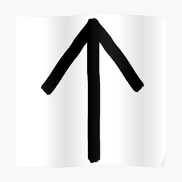"Black Tiwaz Rune - Paintbrush" Poster for Sale by Diverlier | Redbubble