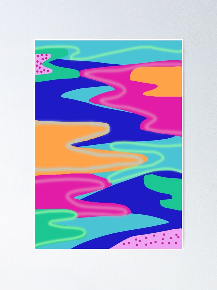 "Neon puddle back ground" Poster for Sale by BoyAndDog | Redbubble