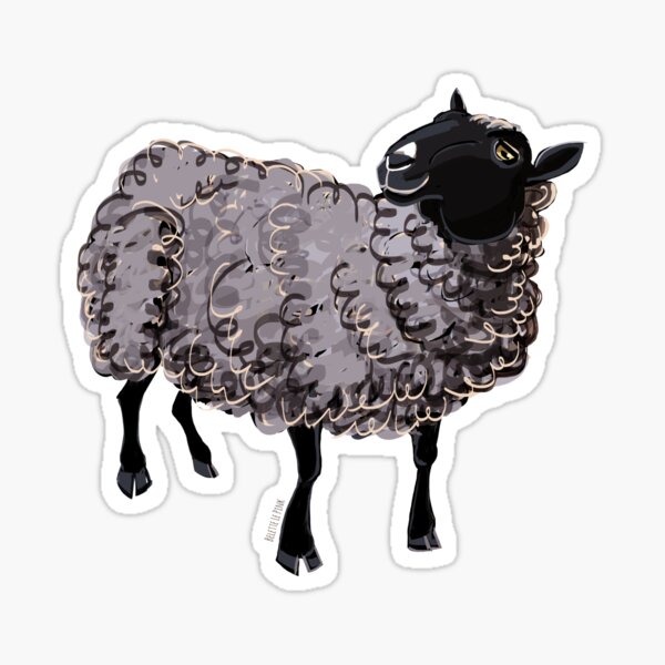 "Happy black sheep " Sticker for Sale by EskTuulispaa | Redbubble