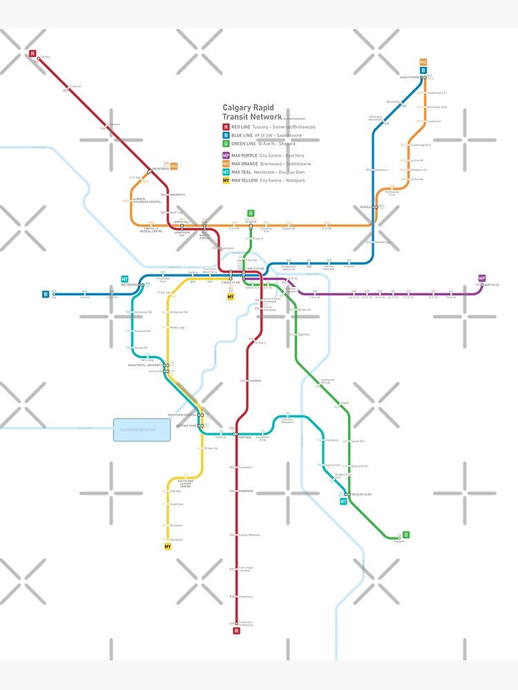 "Calgary Rapid Transit Map" Poster for Sale by whatchyyc | Redbubble