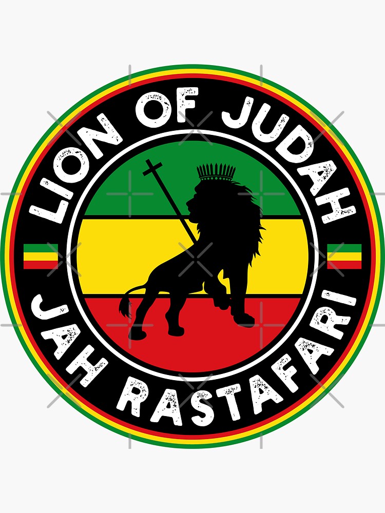 "Jah Rastafari Rasta Lion Of Judah" Sticker for Sale by designandclouds ...