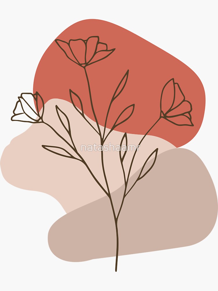 "nuta flower line" Sticker by natashaamr | Redbubble