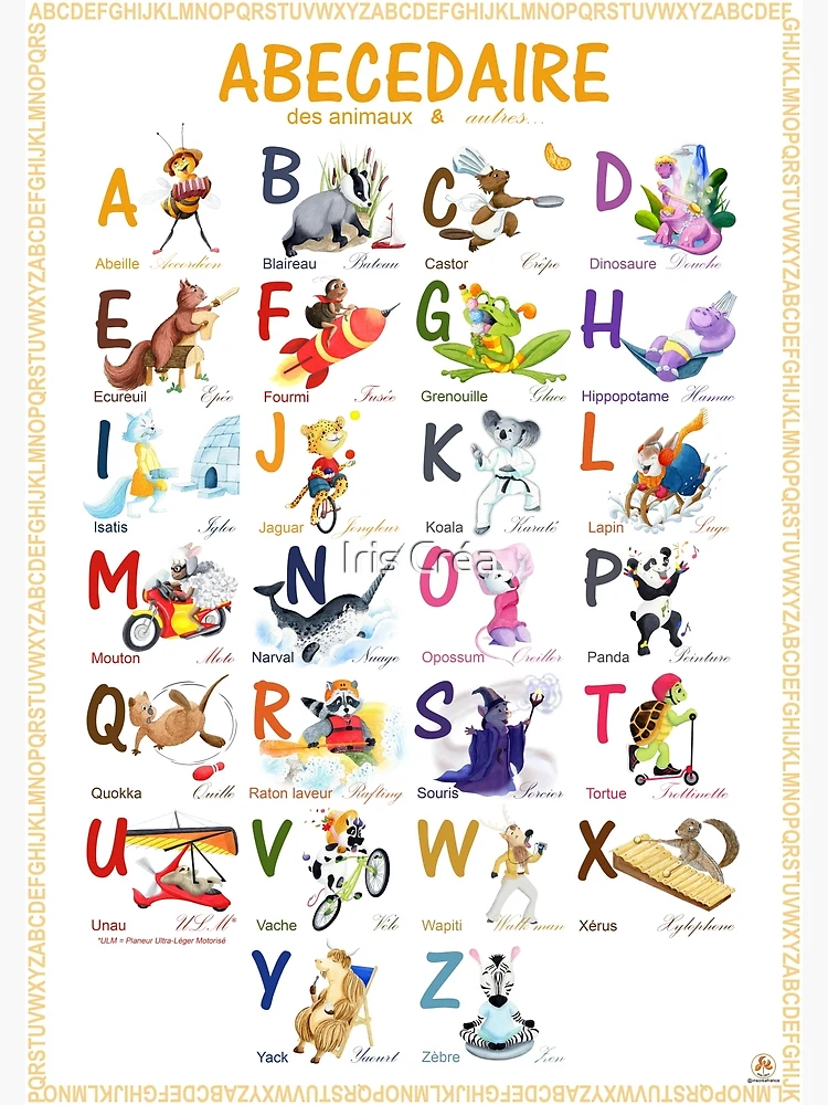 French Alphabet Poster