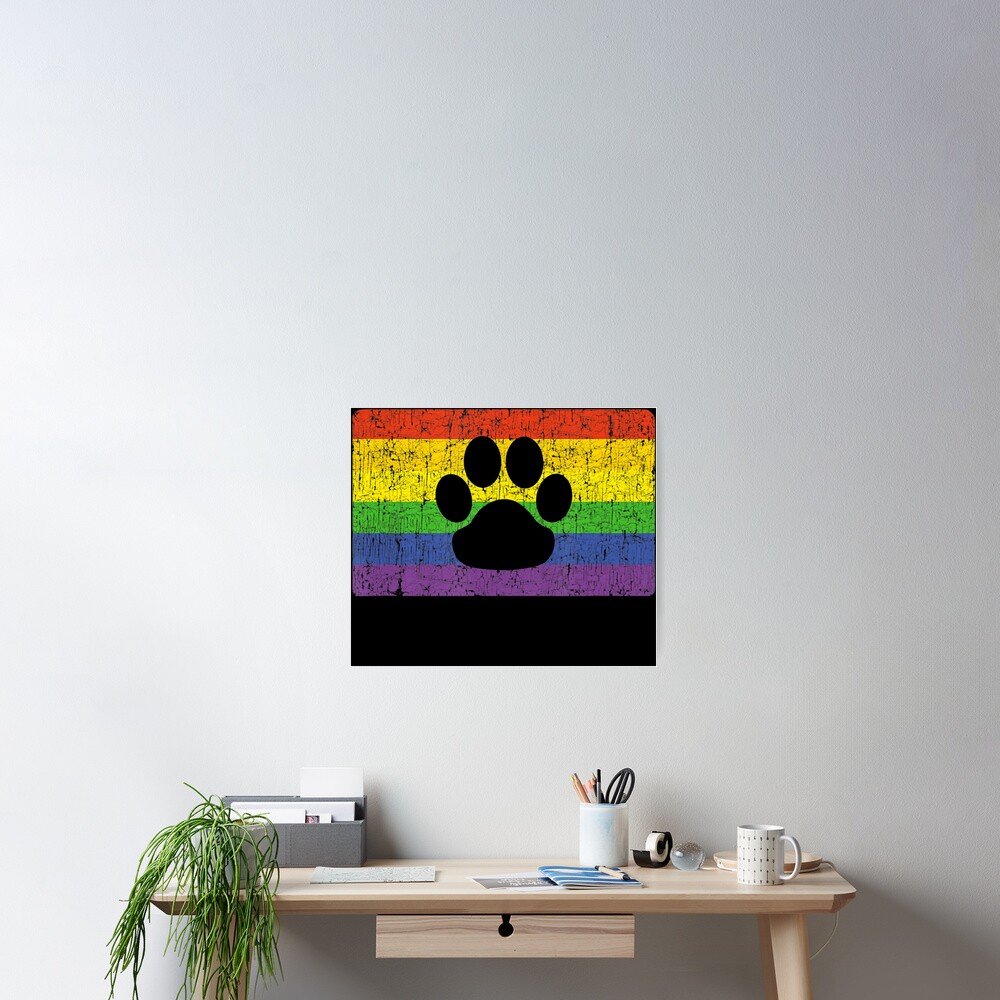 "Gay Furry Pride - Rainbow Paw LGBT Flag" Poster for Sale by AmAULAKH ...