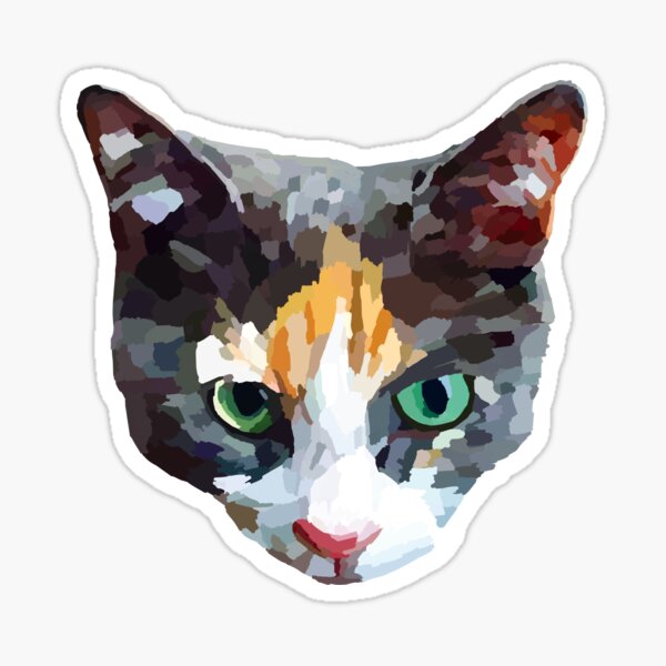 "Cat Face Patchy" Sticker by BeccaJaneDesign | Redbubble