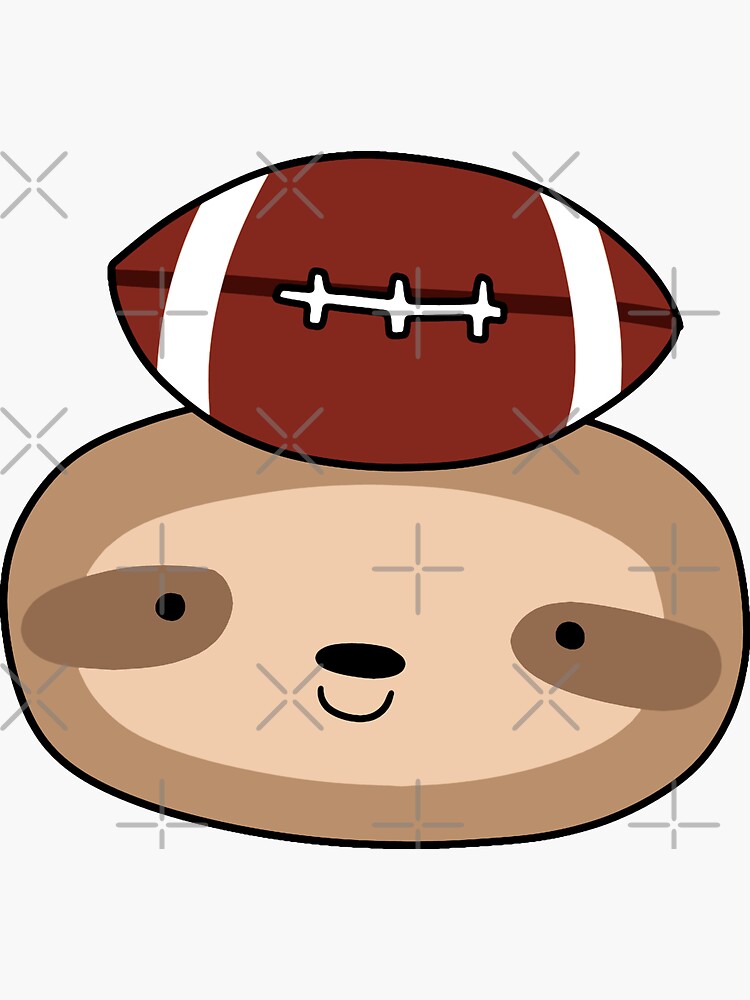 "Football Sloth Face" Sticker for Sale by SaradaBoru | Redbubble
