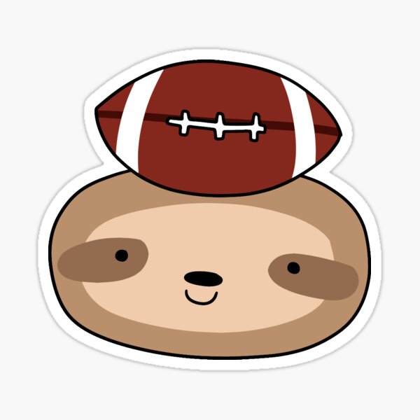 "Football Sloth Face" Sticker for Sale by SaradaBoru | Redbubble