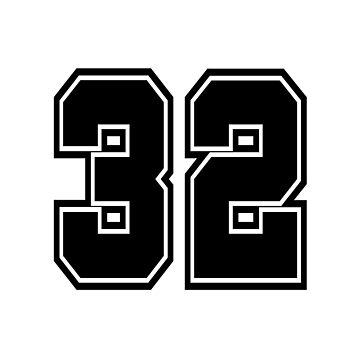 "32 shirt number number college style" Sticker by GeogDesigns | Redbubble