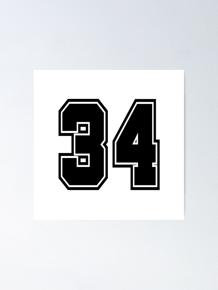 "34 shirt number number college style" Poster for Sale by GeogDesigns ...