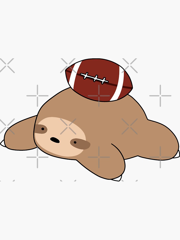 "Sloth and Football" Sticker for Sale by SaradaBoru | Redbubble